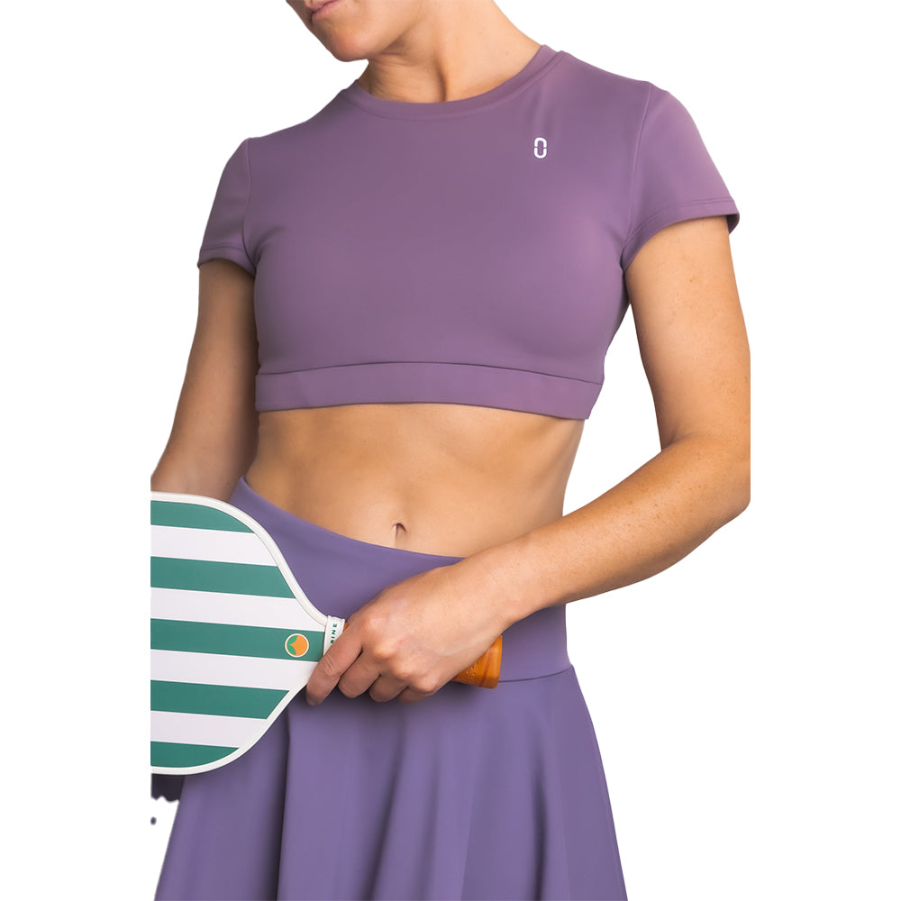 Urban Court - Purple Open-back Performance Crop Top – Racket Central